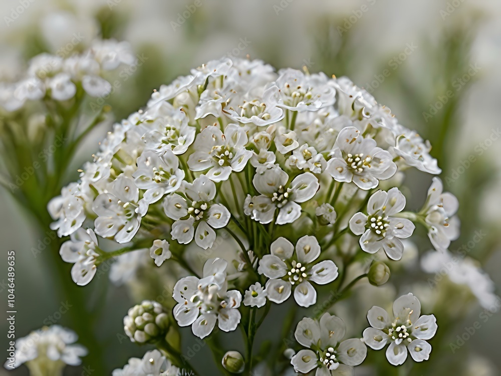 Beautiful and charming white baby's breath flowers photographed inside ...