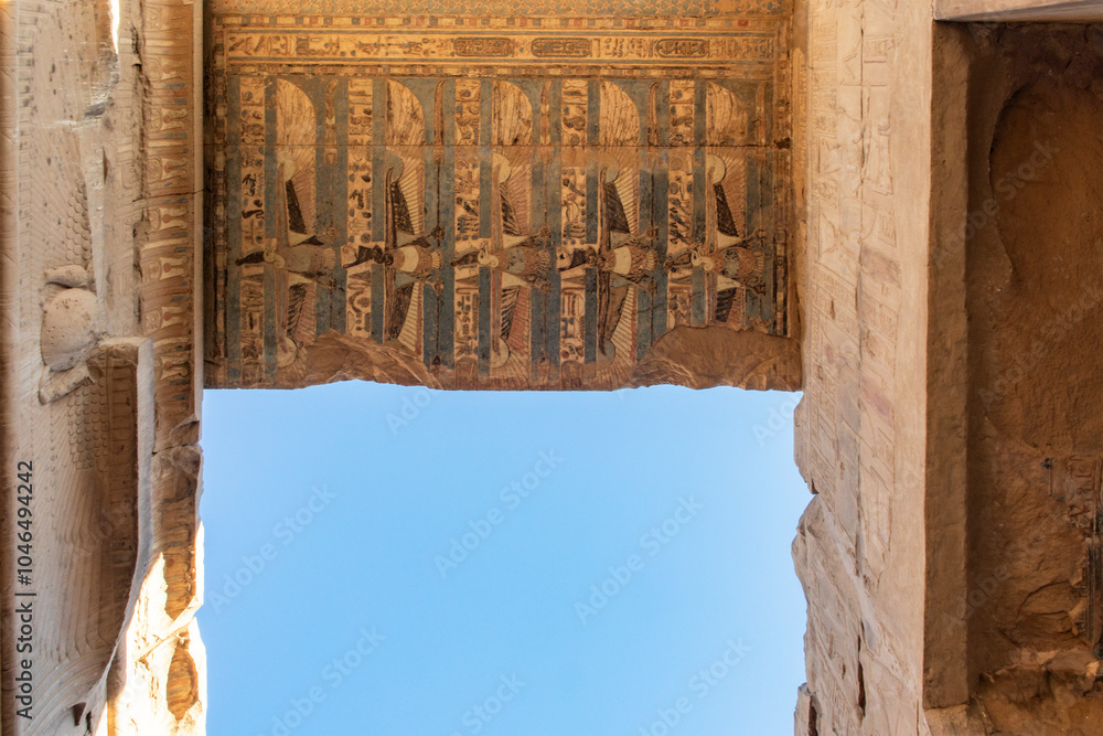 Kom Ombo, Egypt; January 17, 2024: The walls of the temple of Kom Ombo ...