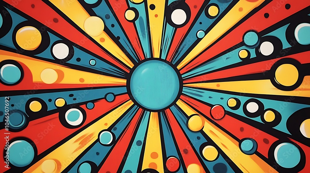 Dramatic bubble pattern with bold shapes radiating from the center in a ...