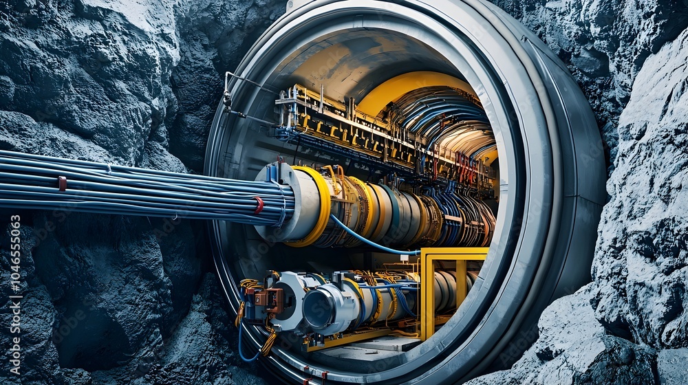 Cross section of an Underground Utility Tunnel Showcasing the Complex ...