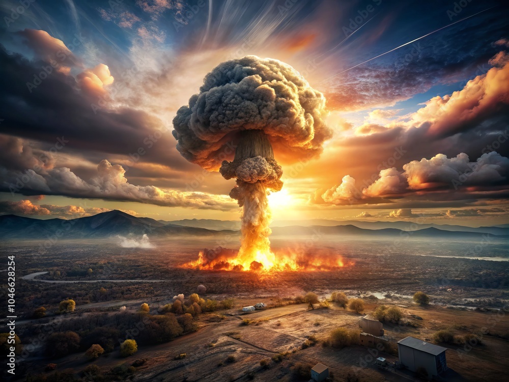 Panoramic Nuclear Explosion Scene Capturing Catastrophe of Nuclear War ...