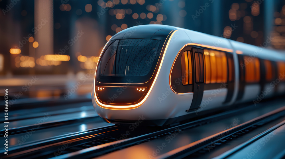 futuristic transportation hub featuring AI controlled train, showcasing ...