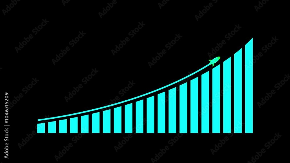 Arrow Rising On Graph With rocket Sale Symbols. Abstract business ...