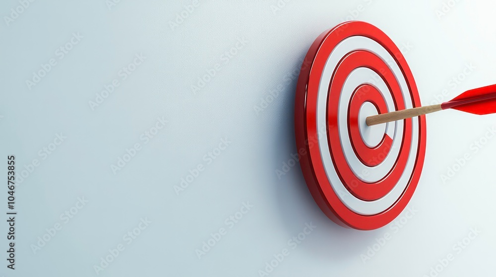A red arrow hits the center of a red and white target with a copyright symbol in the middle. The ...