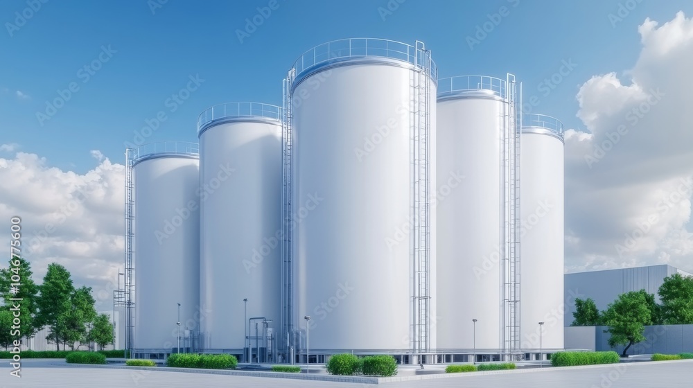 Modern industrial storage tanks in a bright sky a detailed look at ...