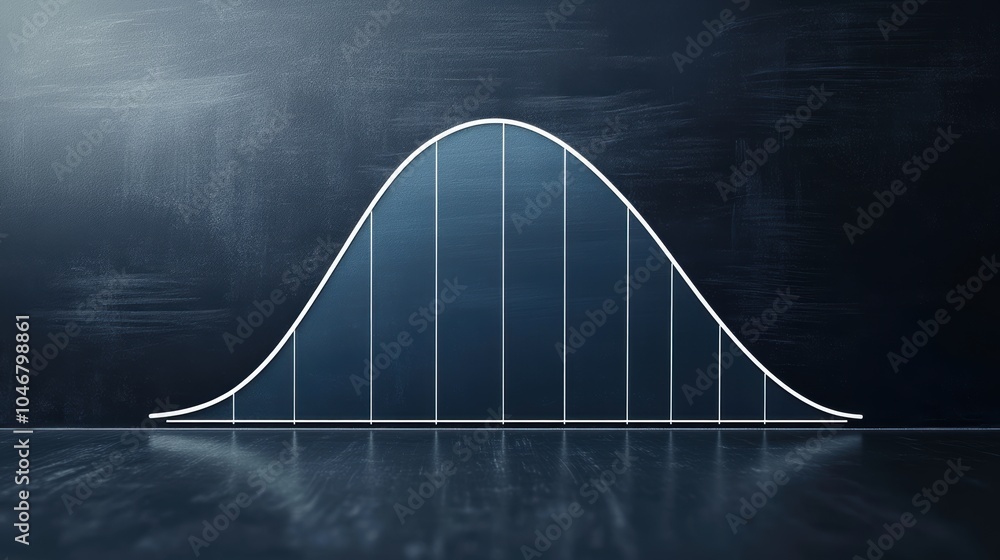 3D normal distribution curve on dark background A 3D representation of ...