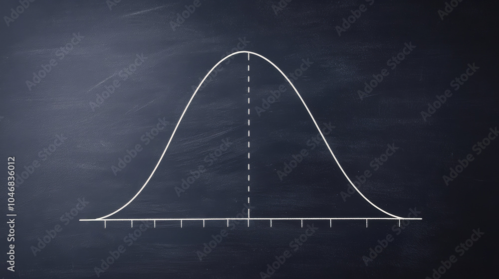 Hand-drawn normal distribution curve on chalkboard A normal ...