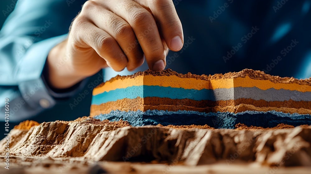 Geotechnical engineer closely examining the intricate layers of ...