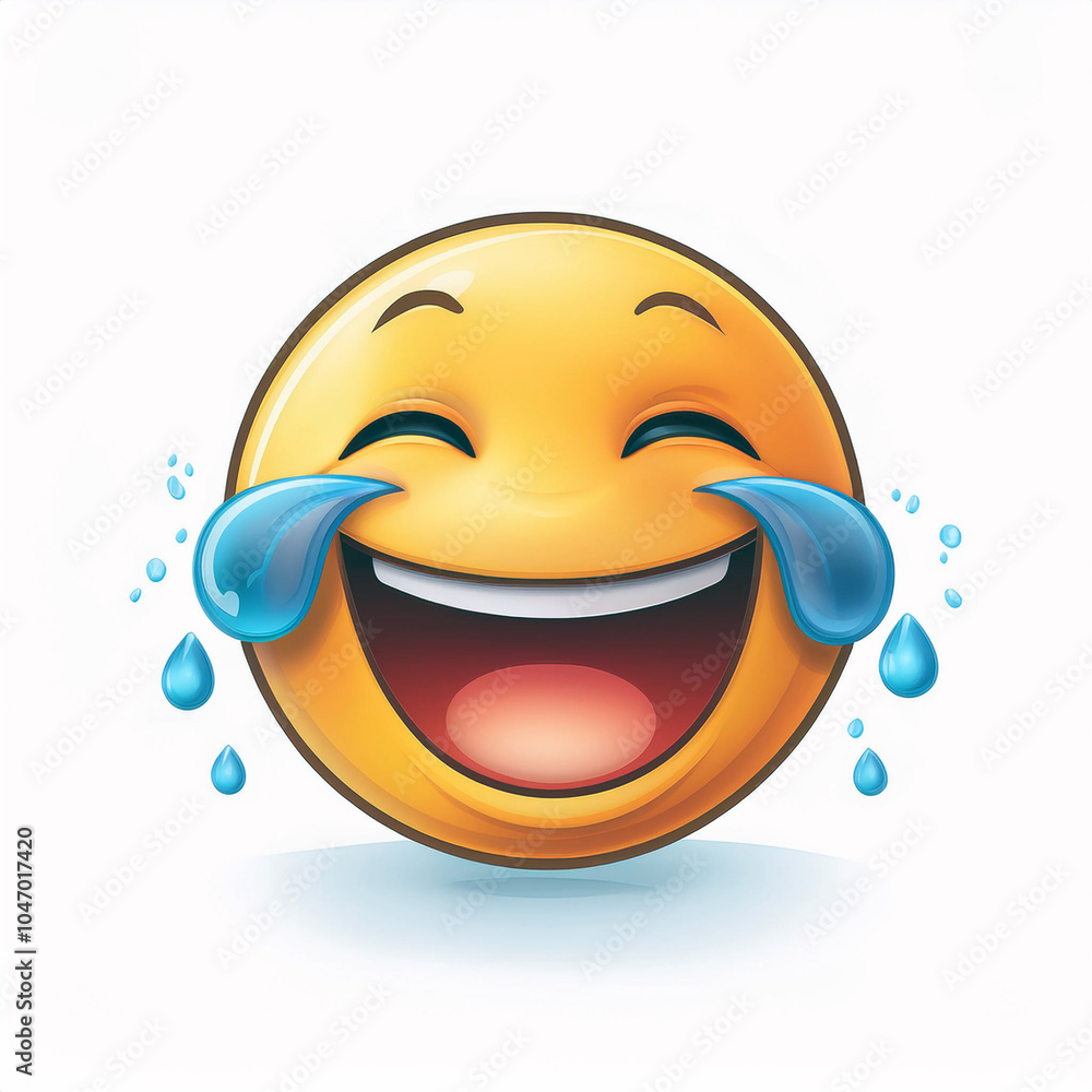 Tears of Joy! A hilariously illustrated emoji with a wide grin and ...