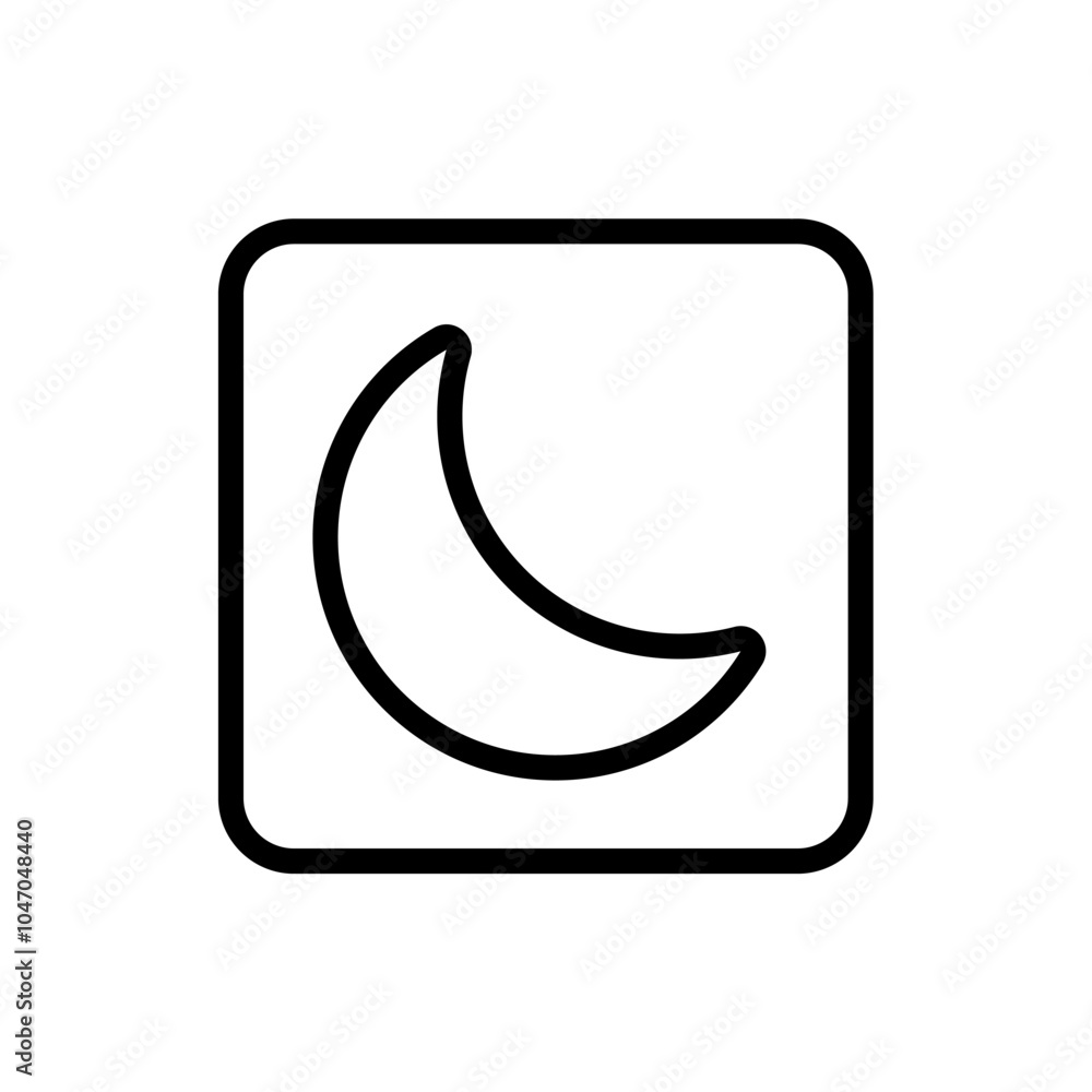 night mode button icon, line vector isolated on white background ...