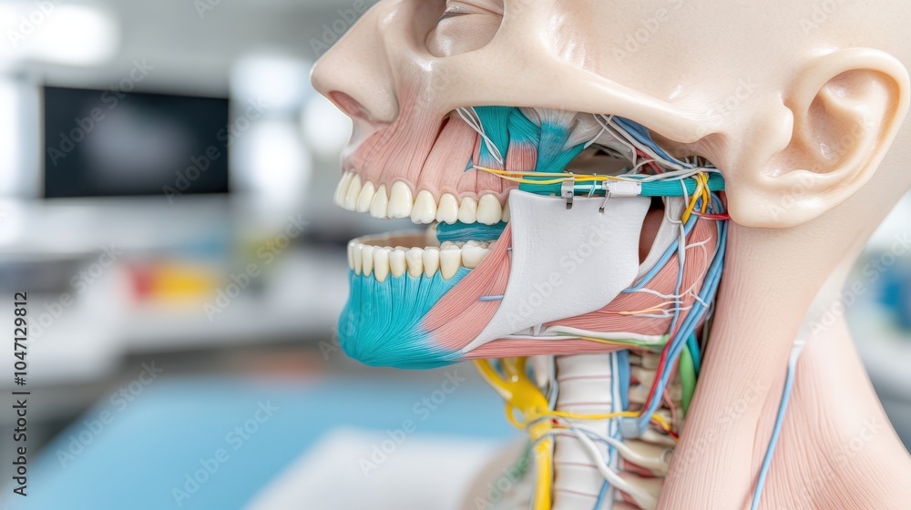 Anatomical Model of Human Jaw and Neck Muscles Medical Illustration ...