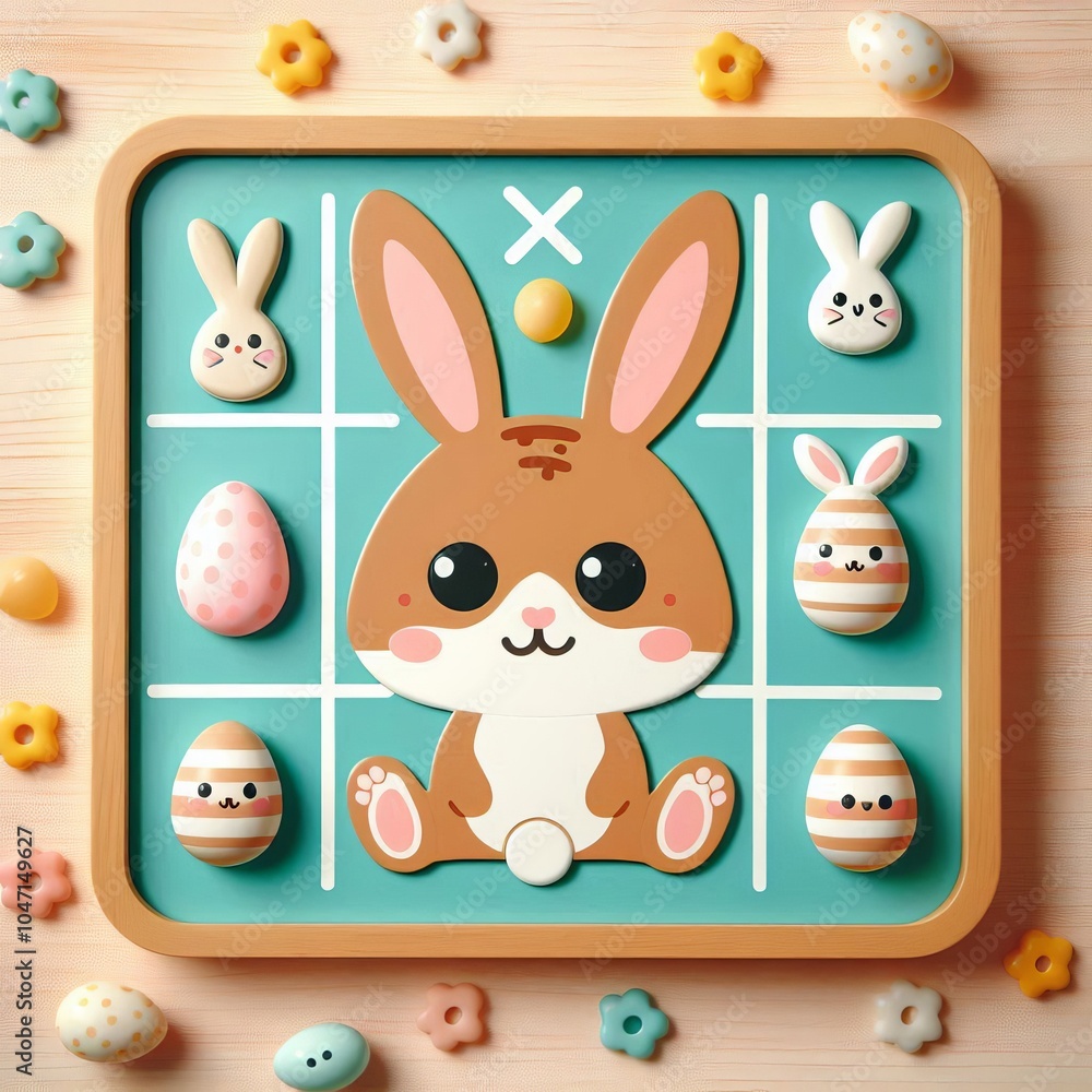 Bunny Tic Tac Toe Tic tac toe game with bunny and egg symbols Stock ...