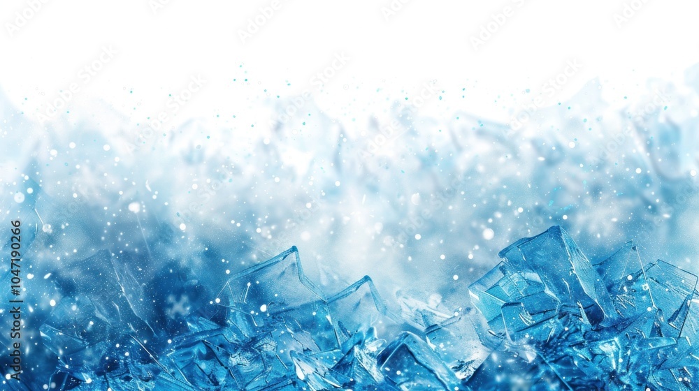 ice crystal background in shades of blue, creating a cold effect Stock ...