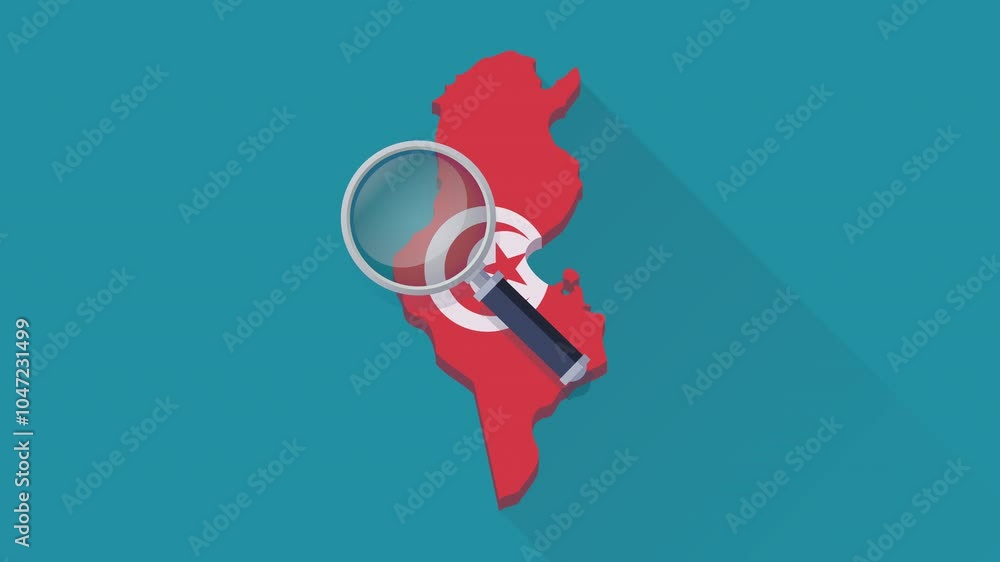 Looped animation of a magnifying glass peering into the 3D map of ...