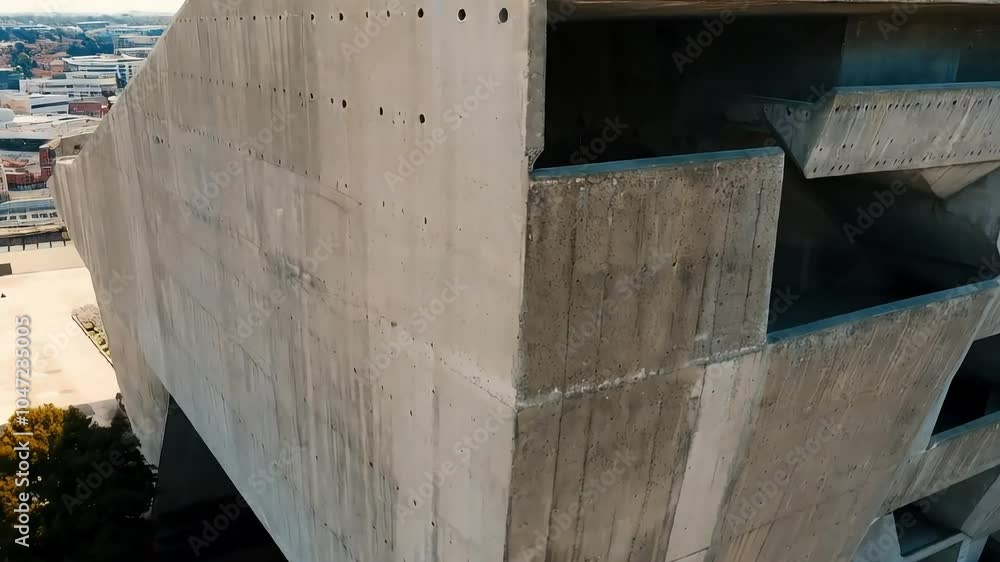 Capture the raw beauty of Brutalist architecture, showcasing concrete ...