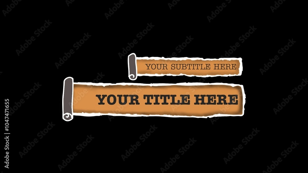 Old School Ancient Scroll Lower Third Stock Template | Adobe Stock