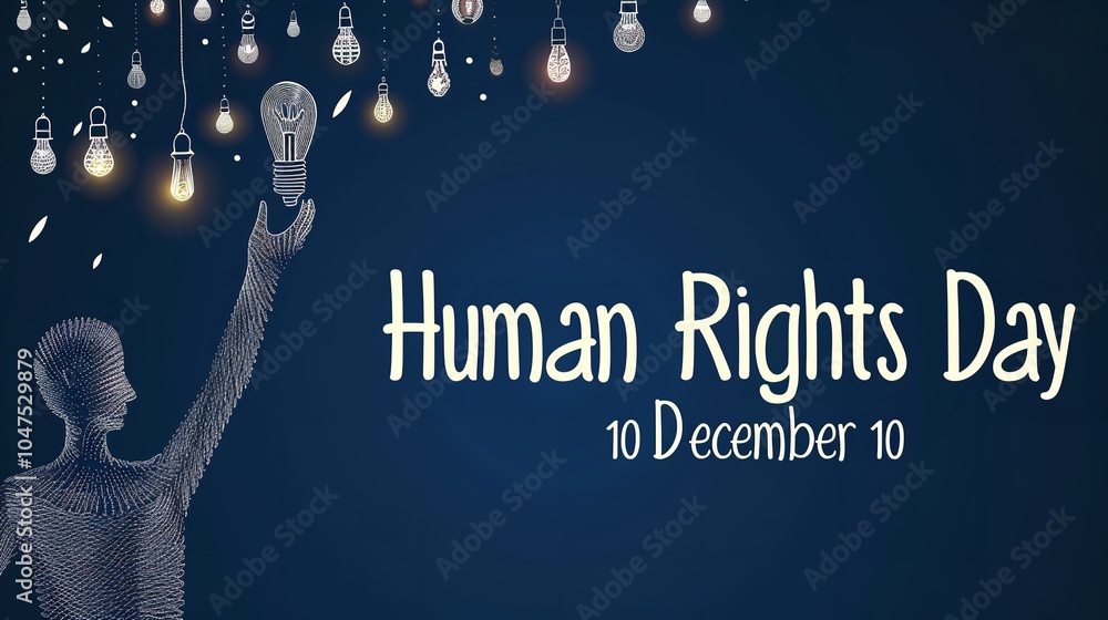 "Human Rights Day" . "December 10" . Concept of a holiday. A template ...