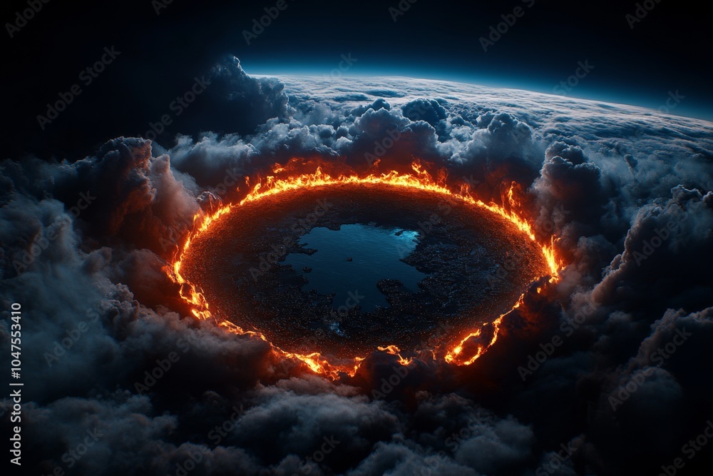 3D rendering of a grand fireworks display over a city during a global ...