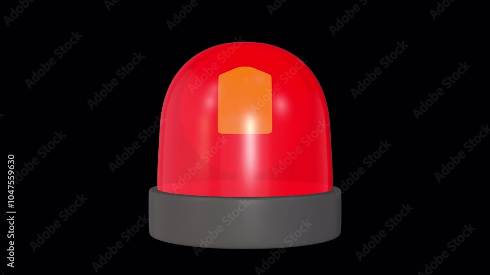 3D Siren Alarm Rotating on a Transparent Background. Loop. Emergency ...