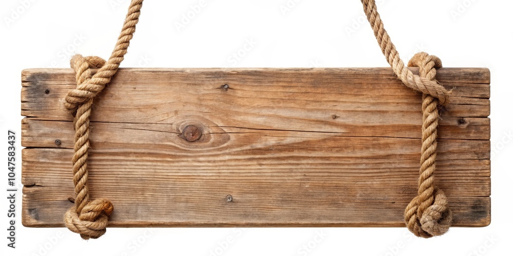 Rustic Wooden Sign with Rope Knots, Sign, Background, Wood, Rope Stock ...