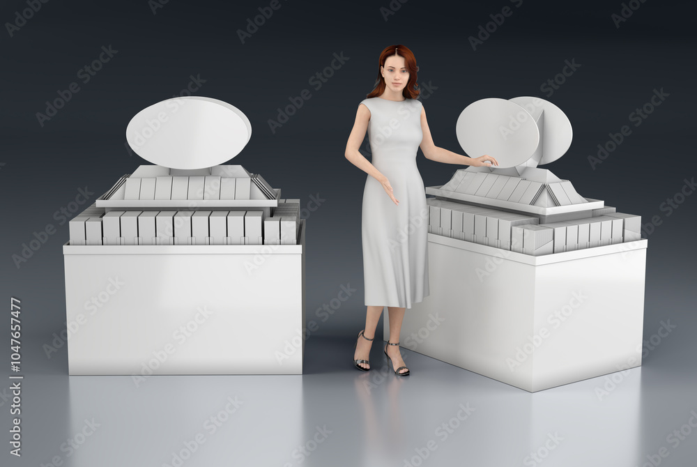 Retail cardboard POS displays with rounded topper, blank goods and a ...