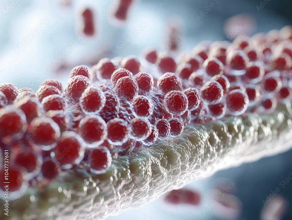 Bifidobacterium under microscope, detailed textures and cross-section ...