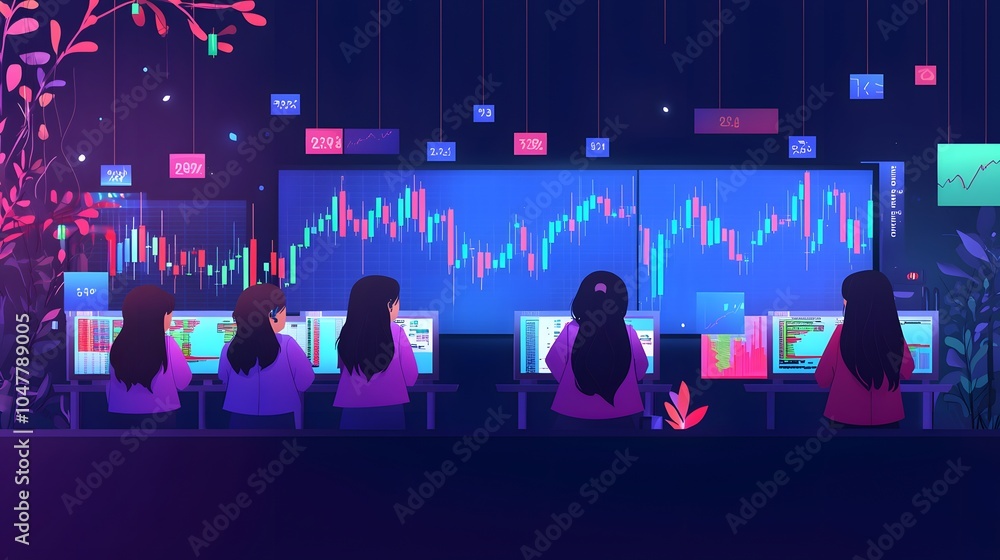 Stock Market Wizards: Traders huddle around screens, analyzing charts ...