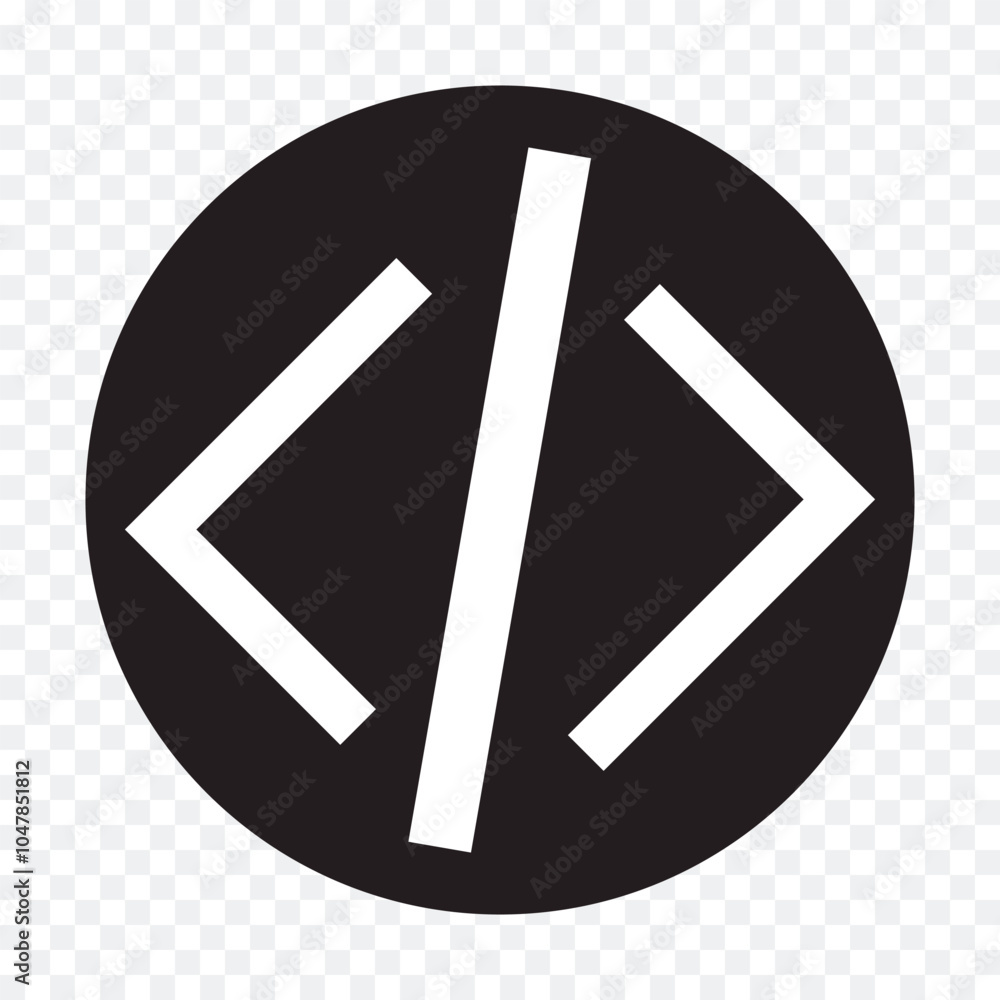 code icon vector. code icon flat style design. HTML code icon logo on a ...