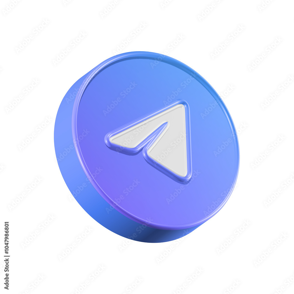 telegram icon app 3d logo symbol Stock Photo | Adobe Stock