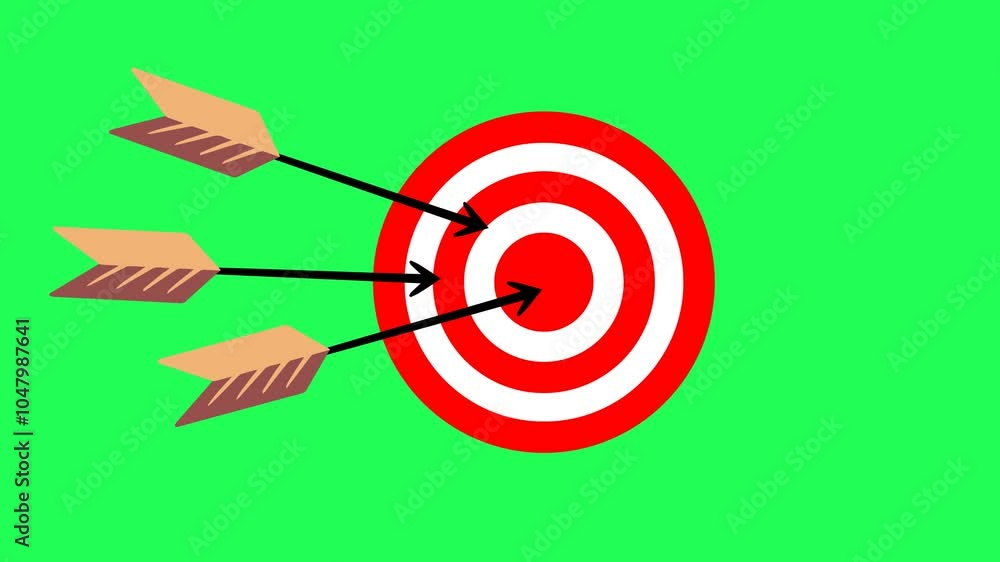 4K video Money Footage with arrow and target board on White Screen ...