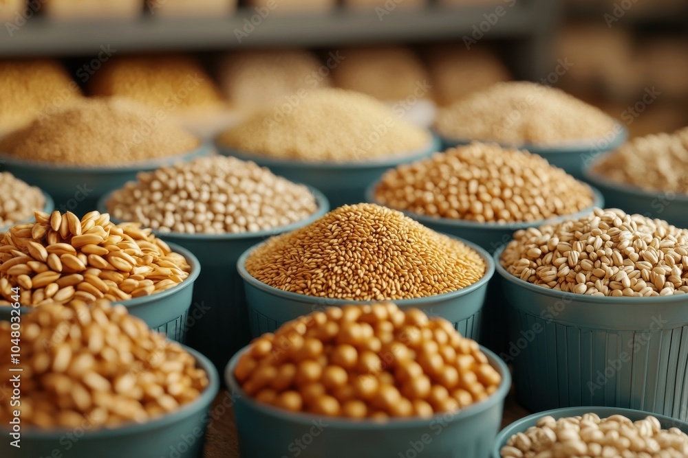 Exploring the abundant world of grains a close-up look at various types ...
