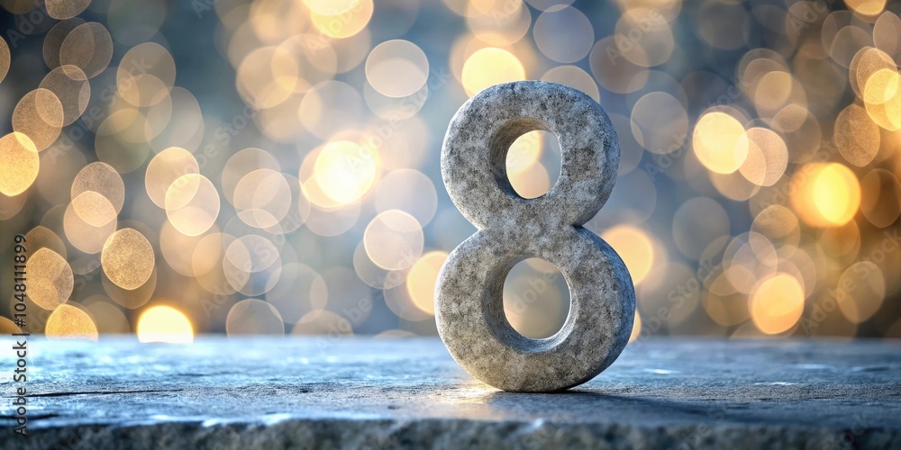 Abstract Spiral Number 8 Made of Stone with Bokeh Effect â€“ Artistic Representation of Infinity ...