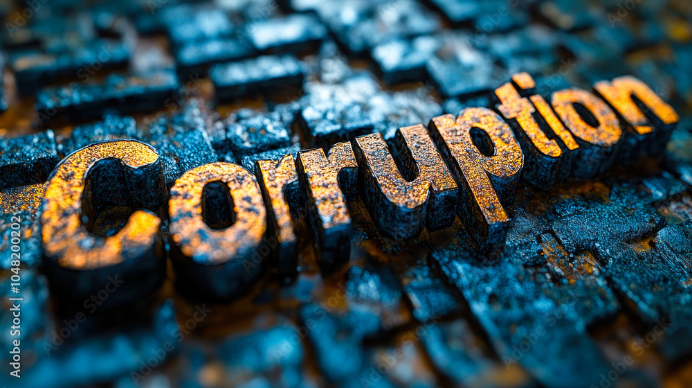 Corruption Concept with 3D Text Highlighting Illegal Activity and Scandal Themes Stock ...