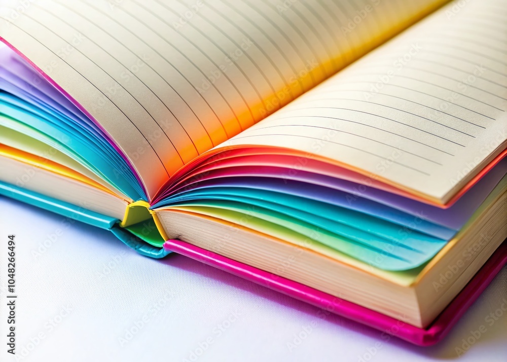 Realistic Tilt-Shift Photography of a Lined Notebook with Date and ...