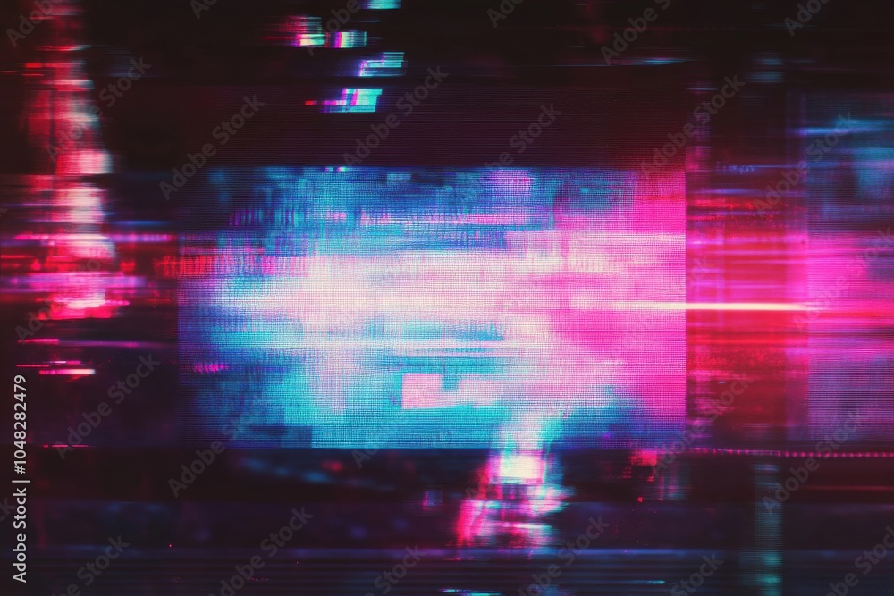 Abstract television signal interference: vhs glitchy layer with ...