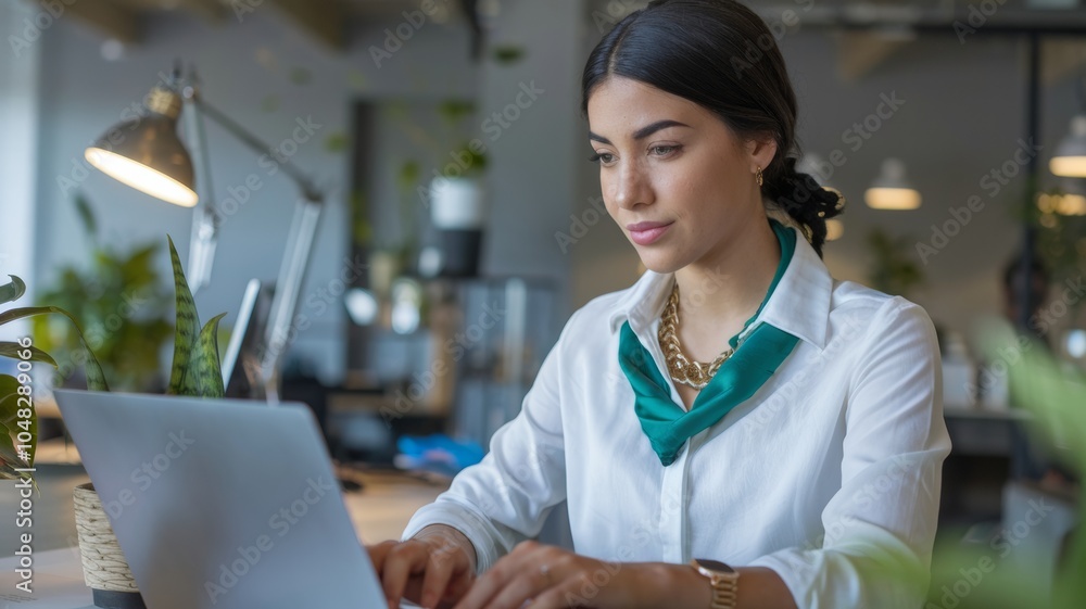 Young professional it specialist latin hispanic business lady working ...