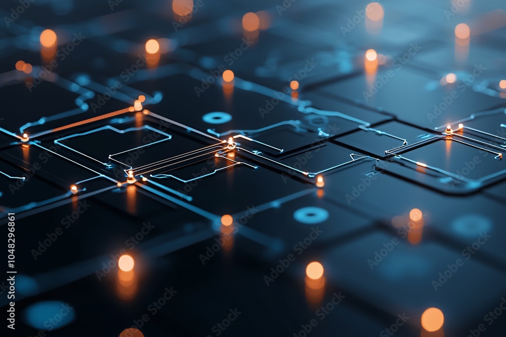 Abstract 3D grid representing a website s architecture, backend ...