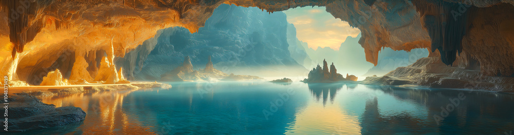 Enchanted Cave Lake: Serene landscape photography of a mystical cave ...