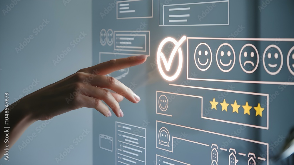 Interactive User Experience: A Hand Engaging with a Touchscreen Display ...