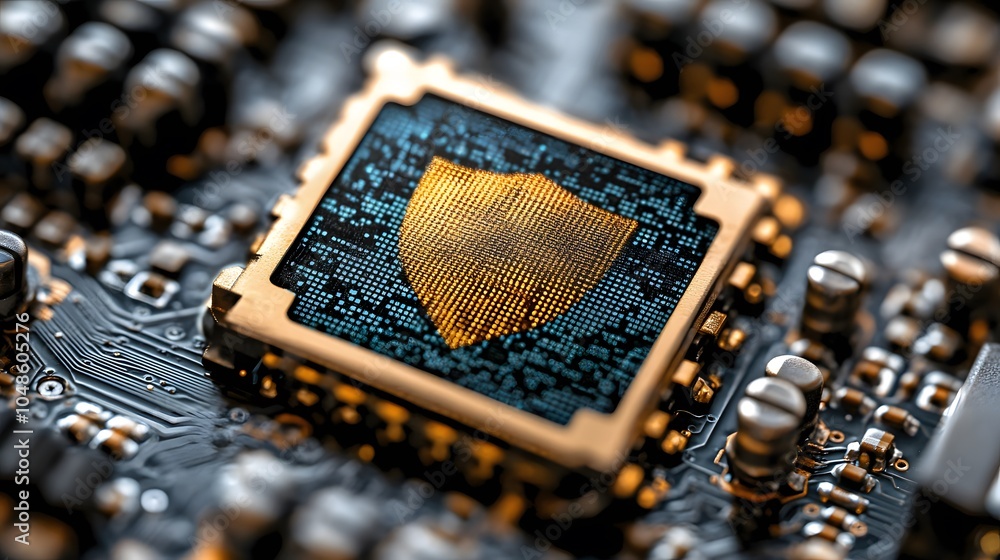 Futuristic cybersecurity system powered by AI, digital shield layers ...