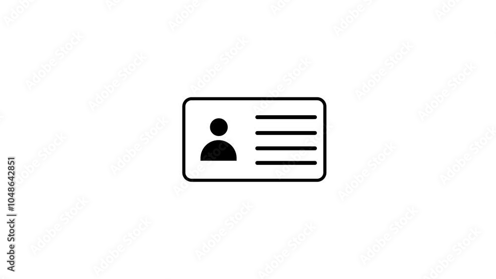 Identification card logo, national identity card icon, id card icon 4k ...