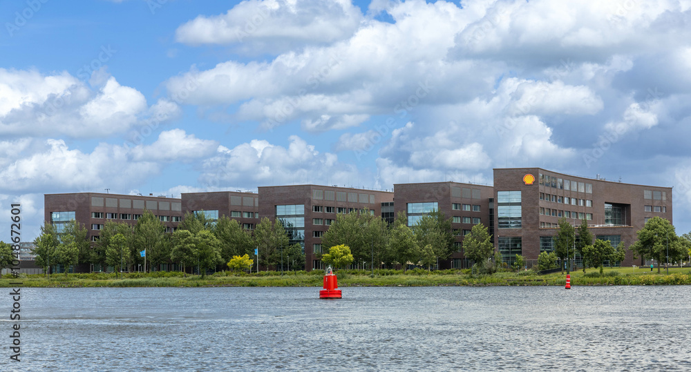 Office and logo of multinational oil and gas company Shell on the ...