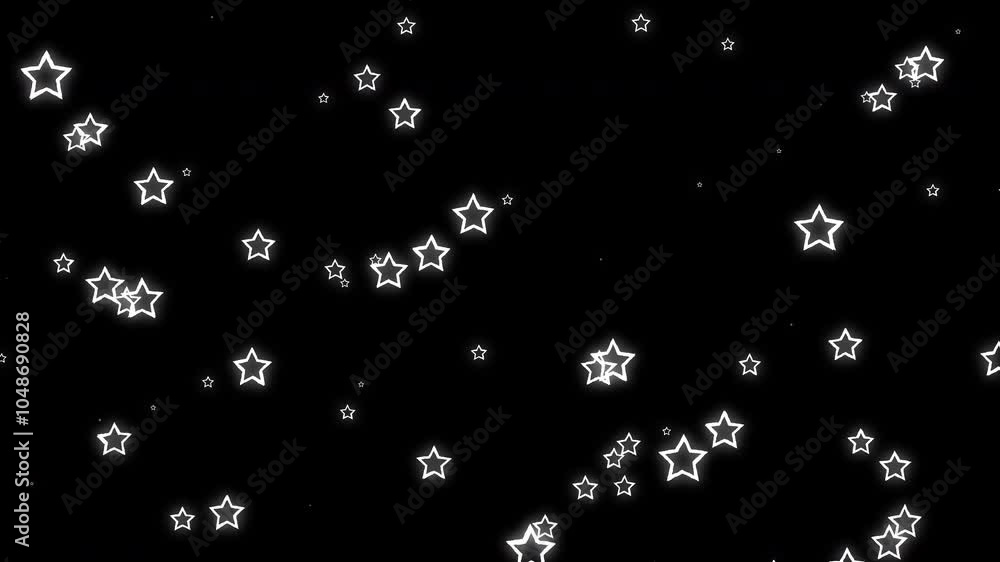 Doodle Hand Drawn Stars Animation On Alpha Channel Background. White ...