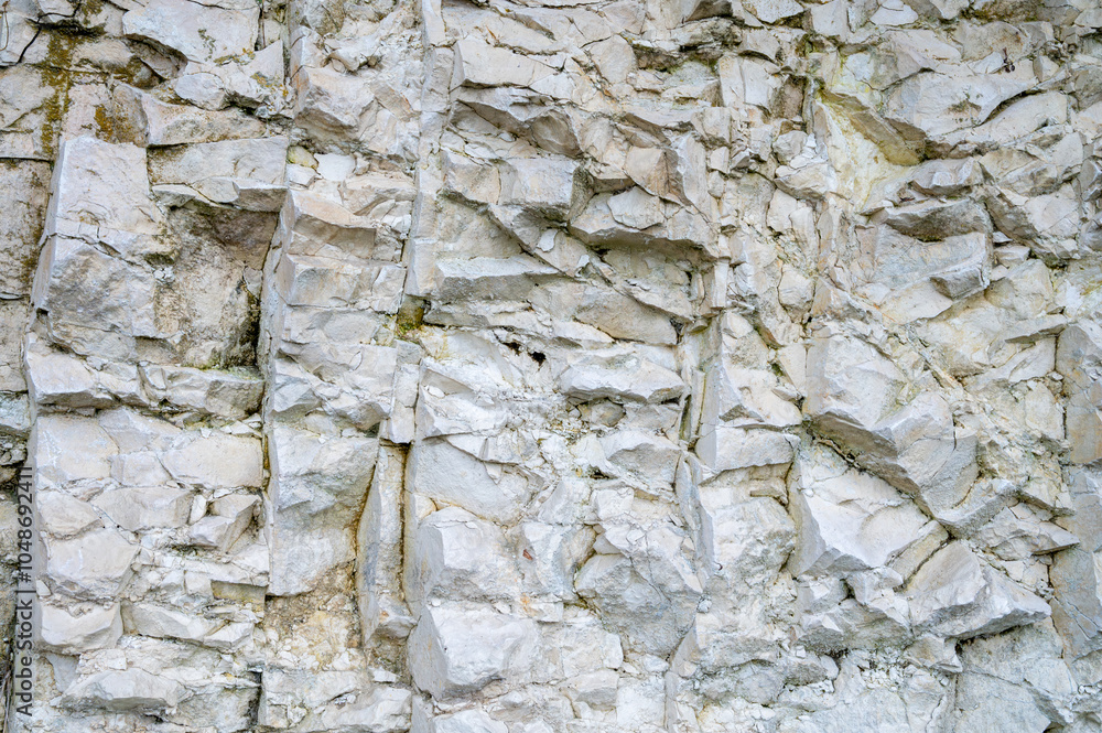 Sedimentary rock soil, composed of chalk, marl and limestone, on ...
