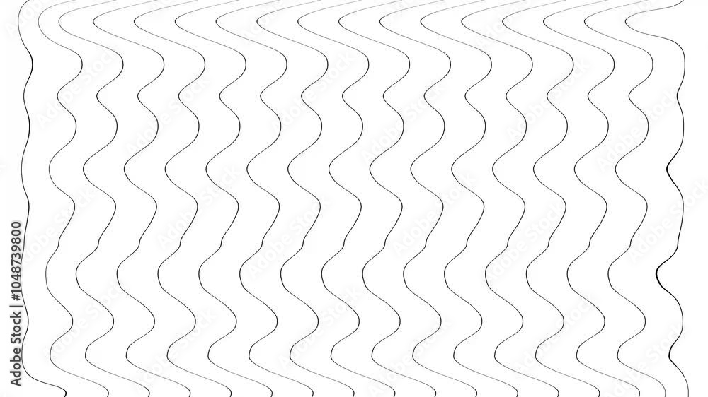 Abstract glowing white color liquid glossy wavy line background UHD 4K ...