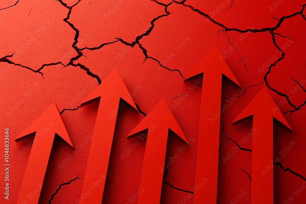 A Ponzi scheme chart with arrows only pointing upwards, but with cracks ...