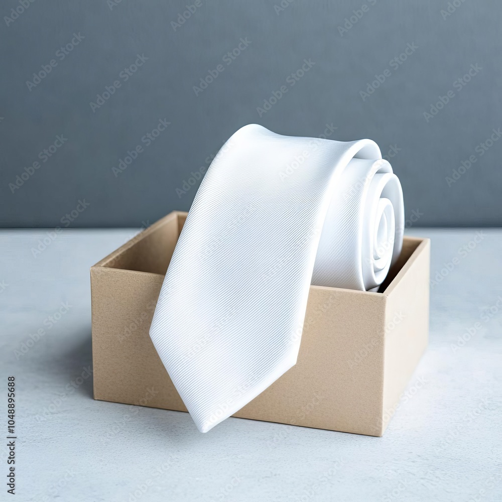 White tie perfectly folded in a gift box, highquality product mockup ...