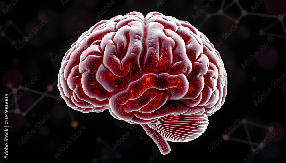 Anatomical image of the human brain creative background. The concept of ...