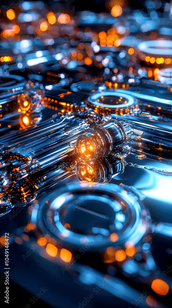 Intricate patterns of a circuit board are captured in detail ...
