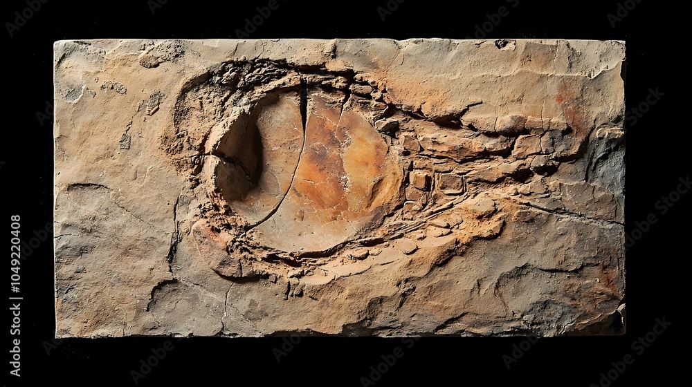 Fossilized Dinosaur Footprint Displayed as a Single Preserved Imprint ...